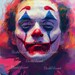Vivid Abstract Clown Portrait - Bold Expressionist Painting of Sad ...