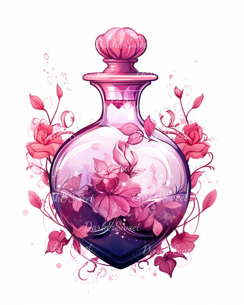 10 Love Potion/valentine's Day Clip Art High Quality Jpgs Digital ...