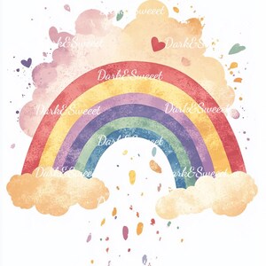 21 Pastel Rainbow Illustrations Clip Art- High Quality PNG - Poster Making, Sticker Making, Junk ...