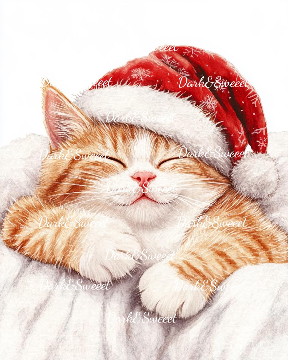 23 Cat in A Hat Clip Art/ Hollidays/ Christmas Cats/ High Quality PNG ...