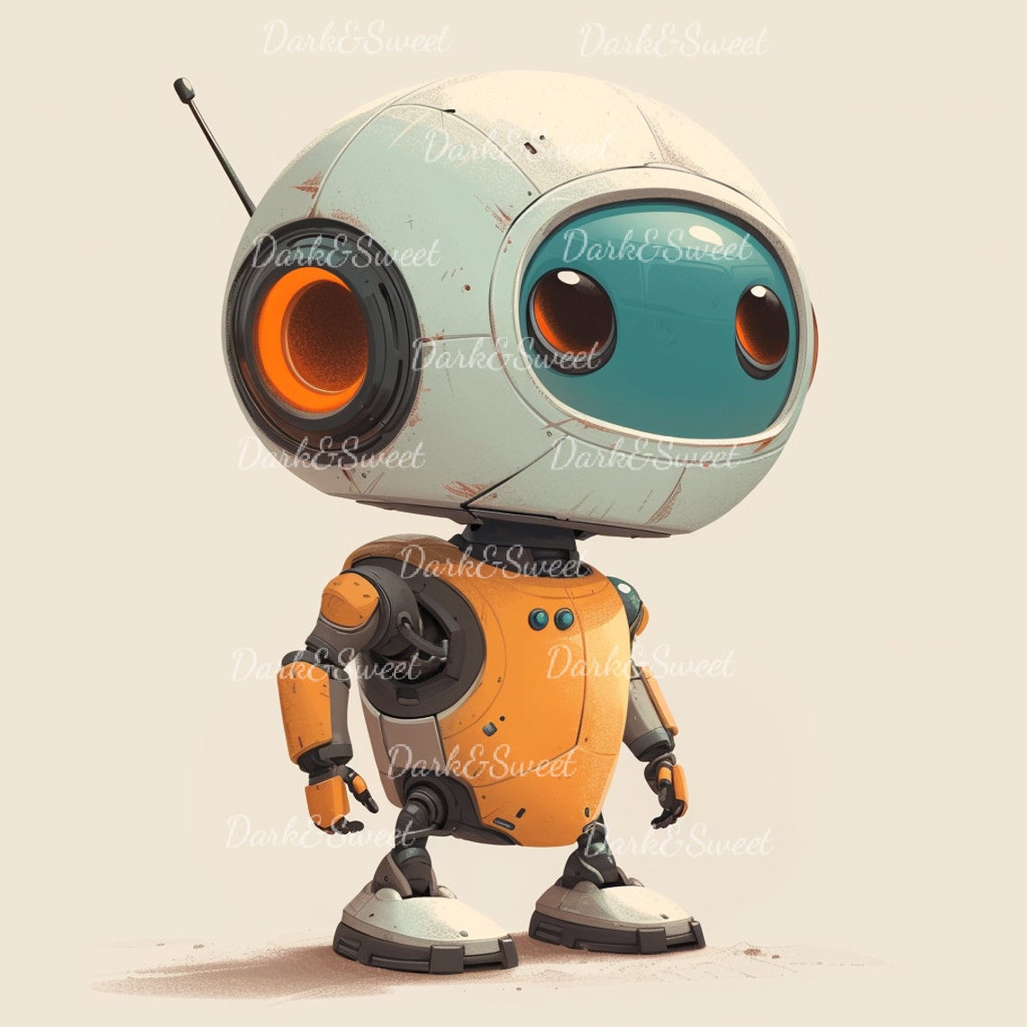 Cute Little Robot Clip Art-10 High Quality PNG/ Digital Print/ Digital ...