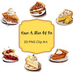 20 A Slice of Pie Clip Art- High Quality PNG/ Digital Print/ Digital ...