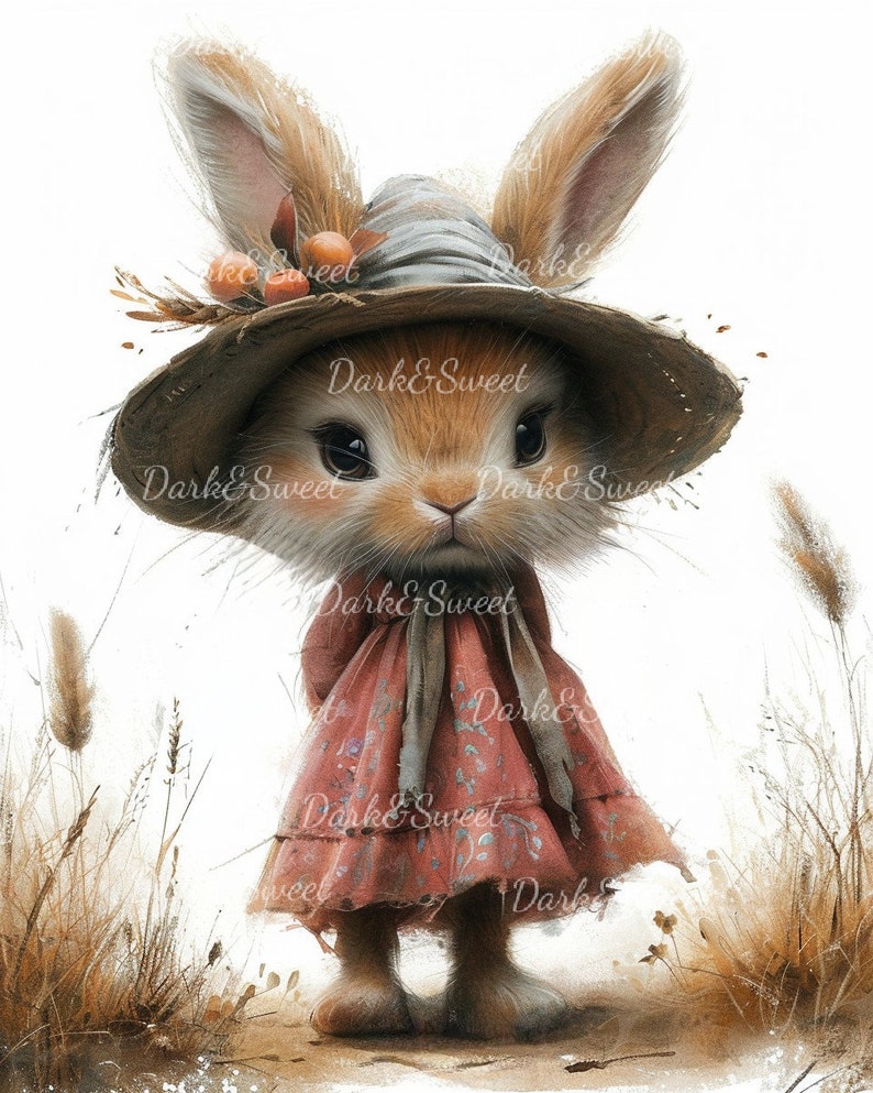10 Victorian Bunny/rabbit Clip Art- High Quality Jpgs/ Digital Print ...