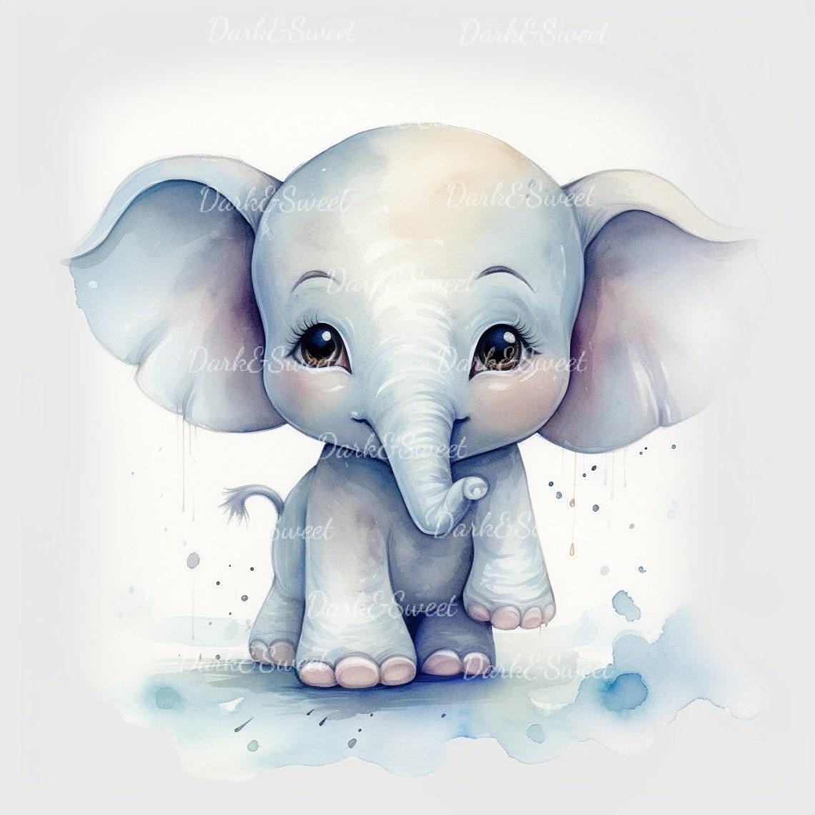 10 Baby Elephant Clip Art- High Quality Jpgs/ Digital Print/ Digital ...