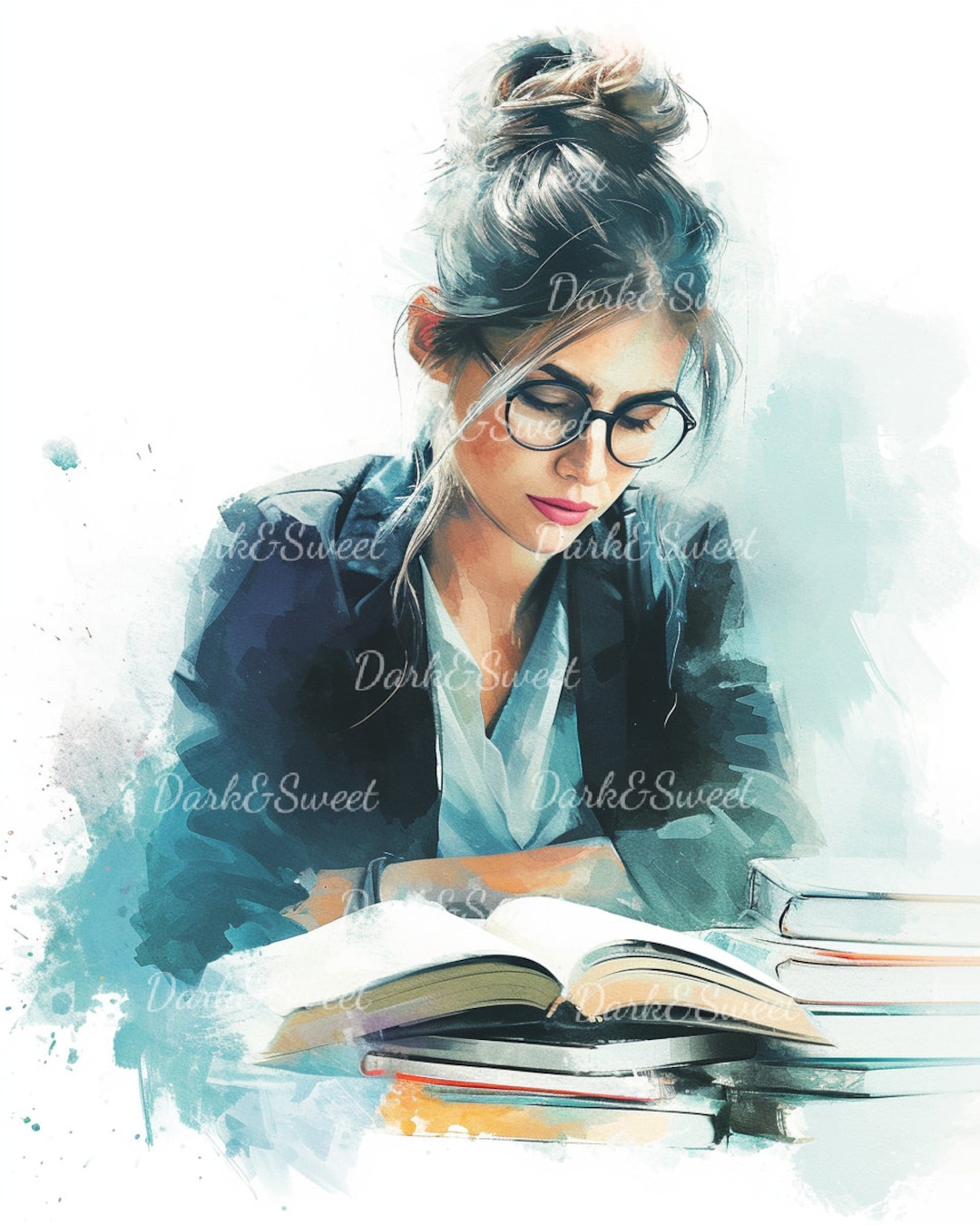 10 Woman Reading A Book Part 1 Clip Art- High Quality PNG/ Digital ...