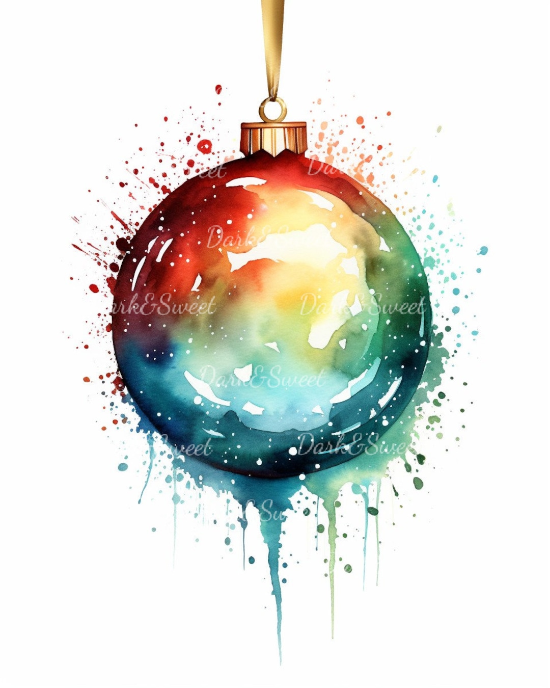 10 Christmas Baubles Clip Art- High Quality Jpgs/ Digital Print ...