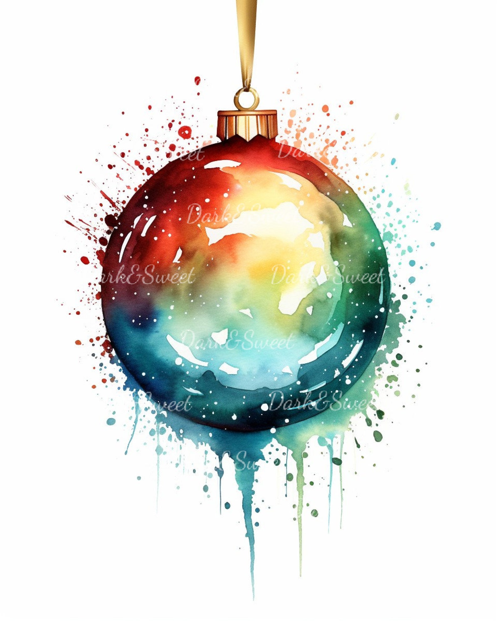 10 Christmas Baubles Clip Art- High Quality Jpgs/ Digital Print ...