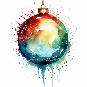 10 Christmas Baubles Clip Art- High Quality Jpgs/ Digital Print ...