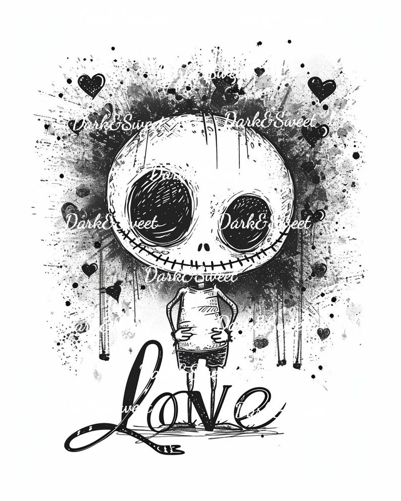 10 Black and White Shrunken Head Creatures Valentine's Day Clip Art ...