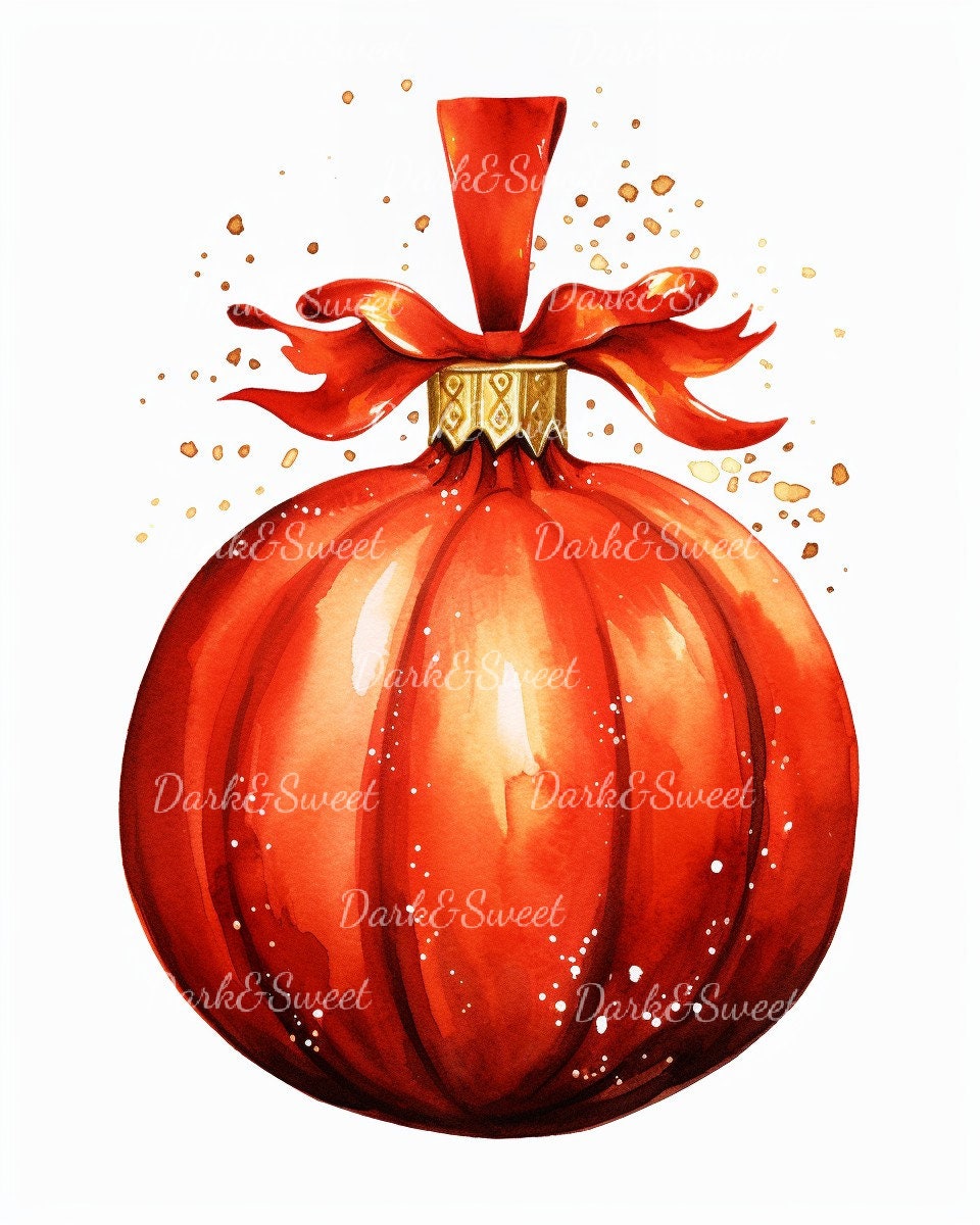 10 Christmas Baubles Clip Art- High Quality Jpgs/ Digital Print ...