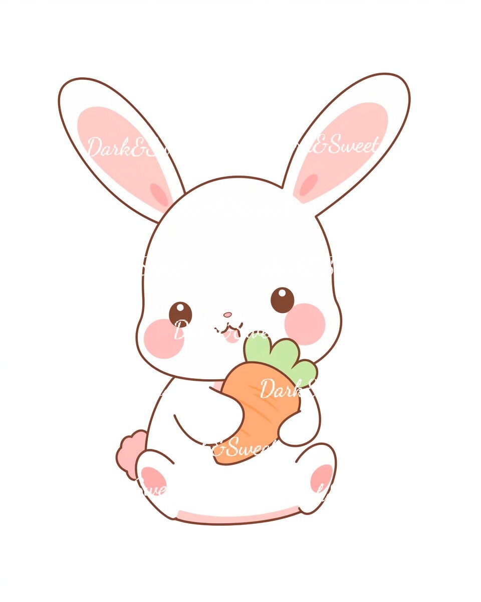 10 Cute Little Bunny Clip Art- High Quality Jpgs/ Digital Print ...