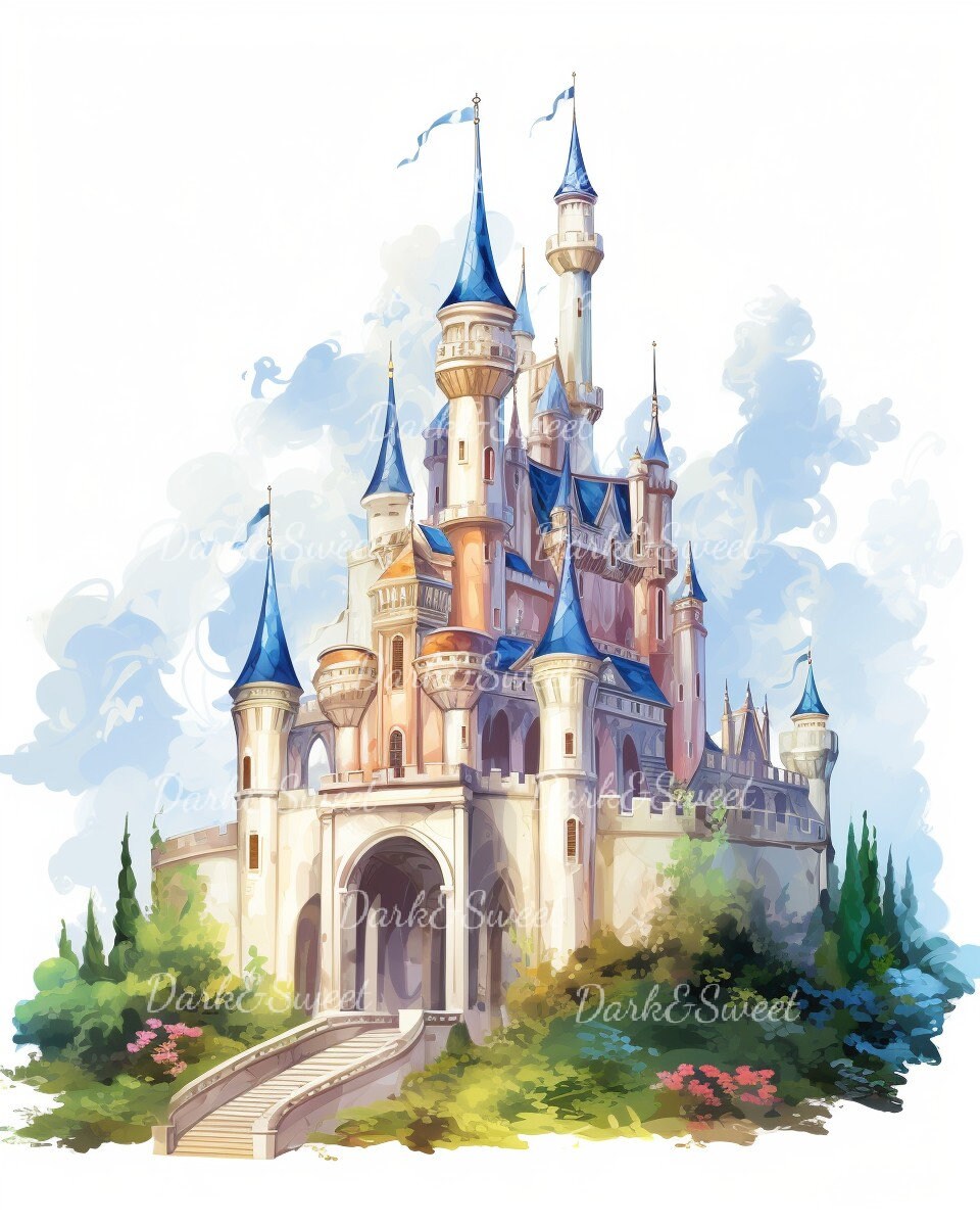10 Fairytale Castle Clip Art- High Quality Jpgs/ Digital Print/ Digital ...