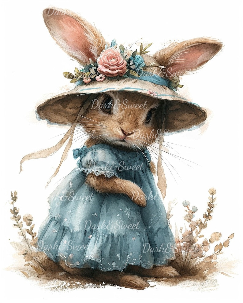 10 Victorian Bunny/rabbit Clip Art- High Quality Jpgs/ Digital Print ...