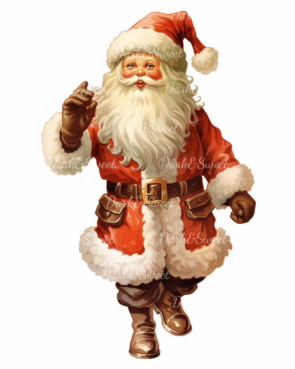 Vintage Santa Claus Clip Art 10 High Quality Jpgs/ Digital Print ...