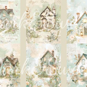 12 Cottagecore Digital Paper Bundle | Vintage Floral Scrapbook Pages ...