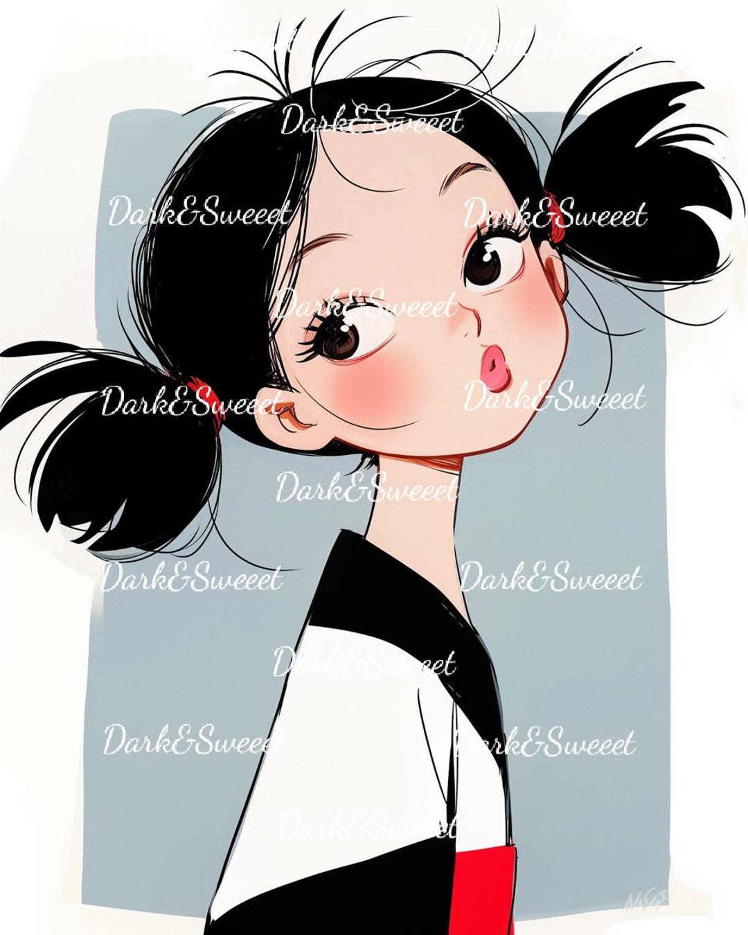 16 Daily Life of an Expressive Japanese Girl Clip Art/ High Quality PNG ...