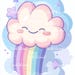 14 Kawaii Pastel Rainbow Clouds Clip Art- High Quality PNG - Poster Making, Sticker Making ...