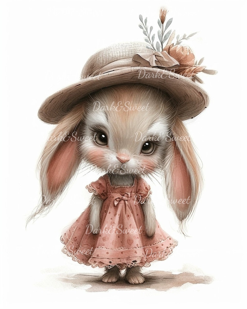 10 Victorian Bunny/rabbit Clip Art- High Quality Jpgs/ Digital Print ...