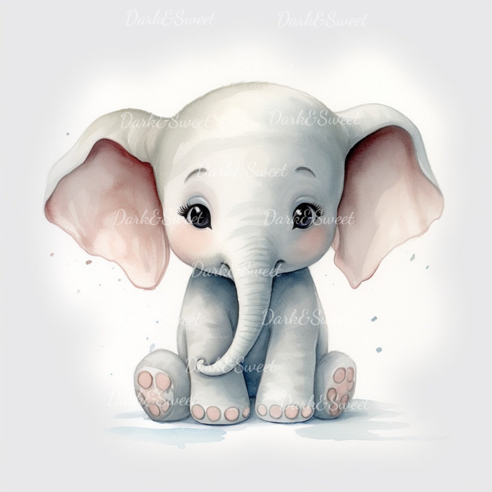 10 Baby Elephant Clip Art- High Quality Jpgs/ Digital Print/ Digital ...