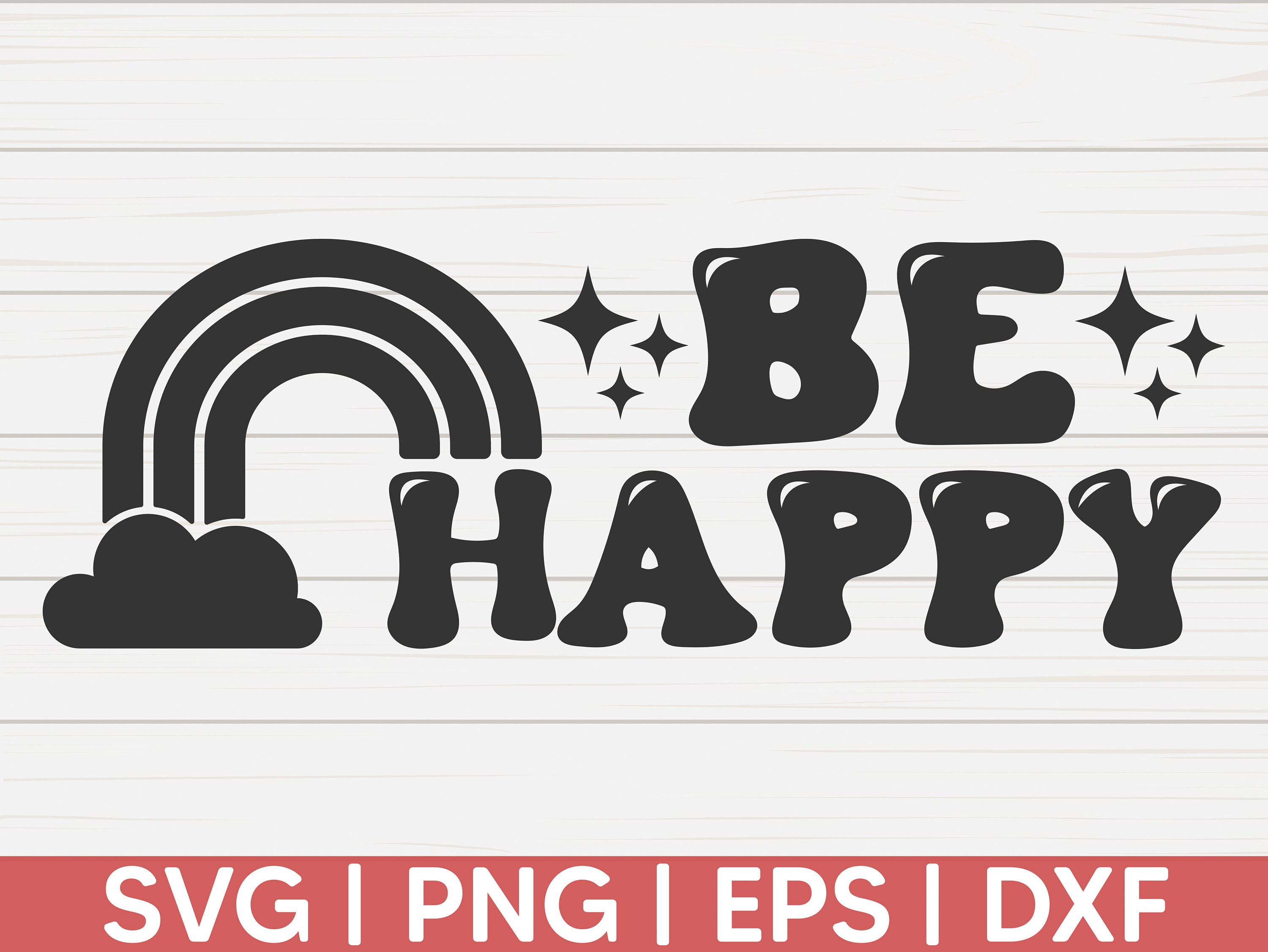 Be Happy SVG Retro Wavy Text SVG Cut File Cricut - Etsy