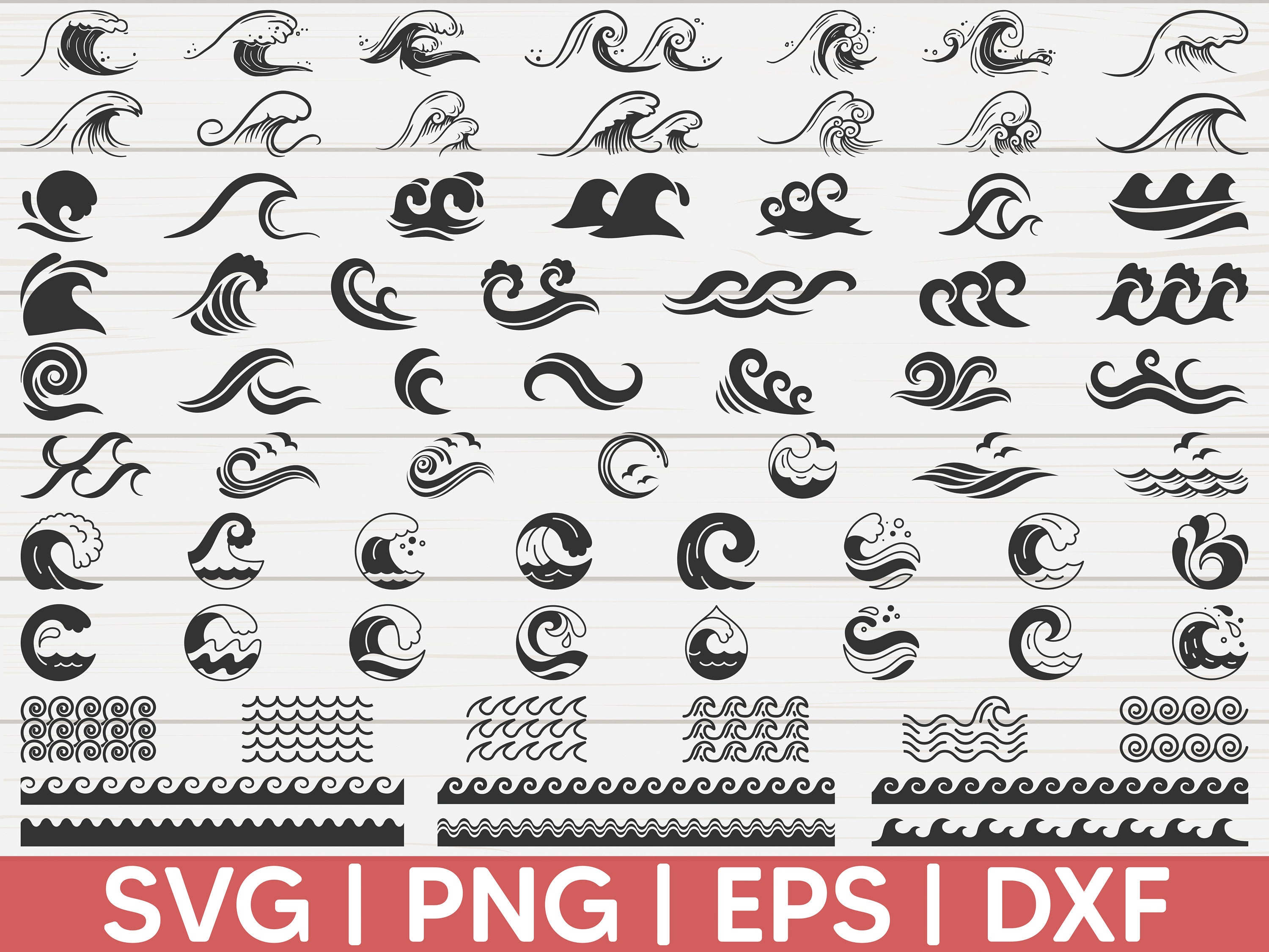 Wave SVG | Sea Waves Svg | Ocean Waves Svg | Clipart | Cut Files for ...