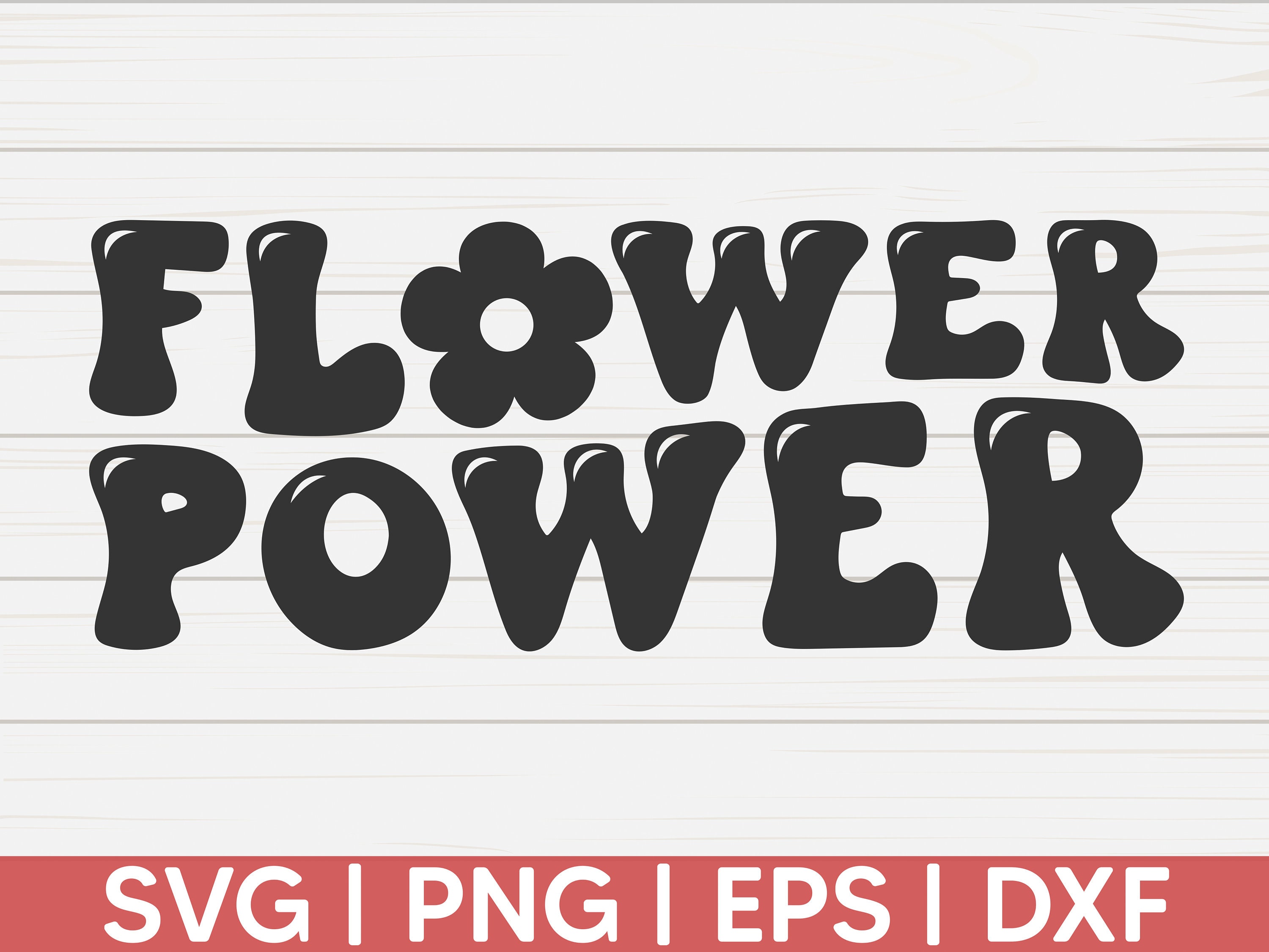 Flower Power SVG Retro Wavy Text SVG Cut File Cricut Hippie SVG Trendy ...