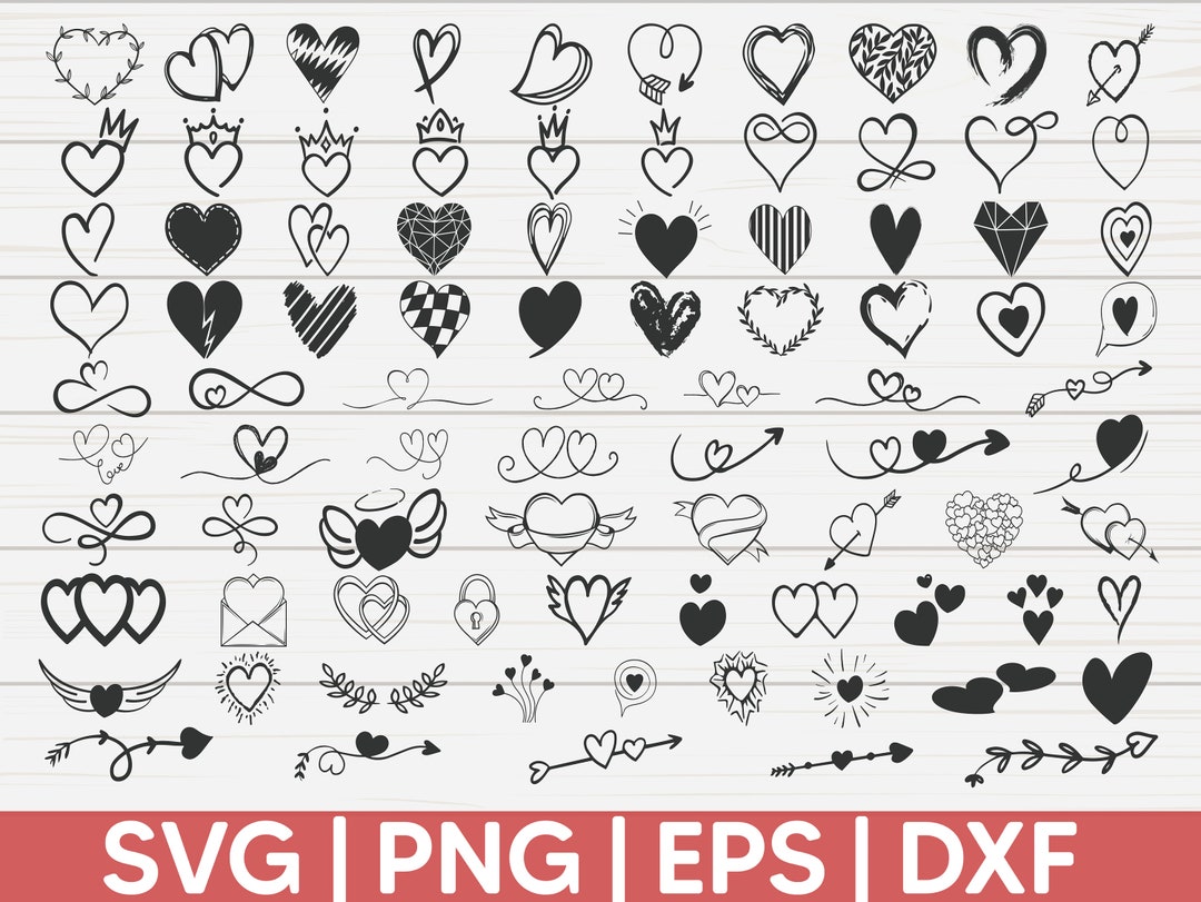 Heart SVG Bundle | Cut File | Instant Download | Love SVG | Cute Heart ...