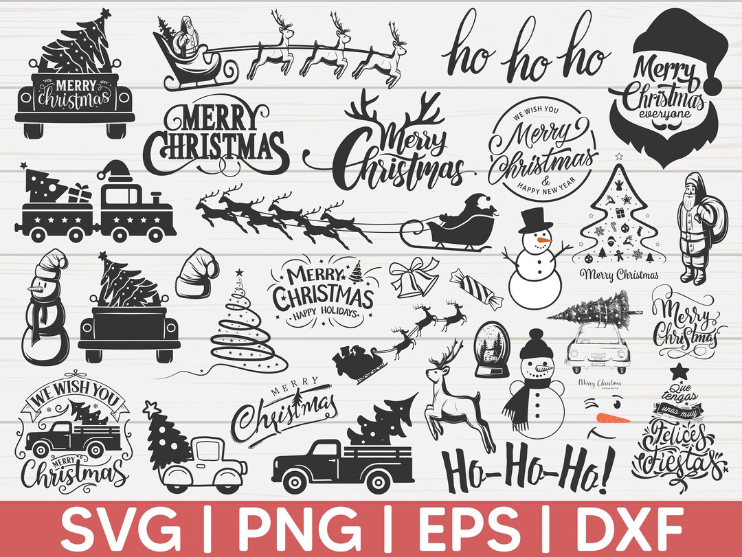 Christmas SVG Bundle | Merry Christmas SVG | Snowman Svg | Santa Claus ...