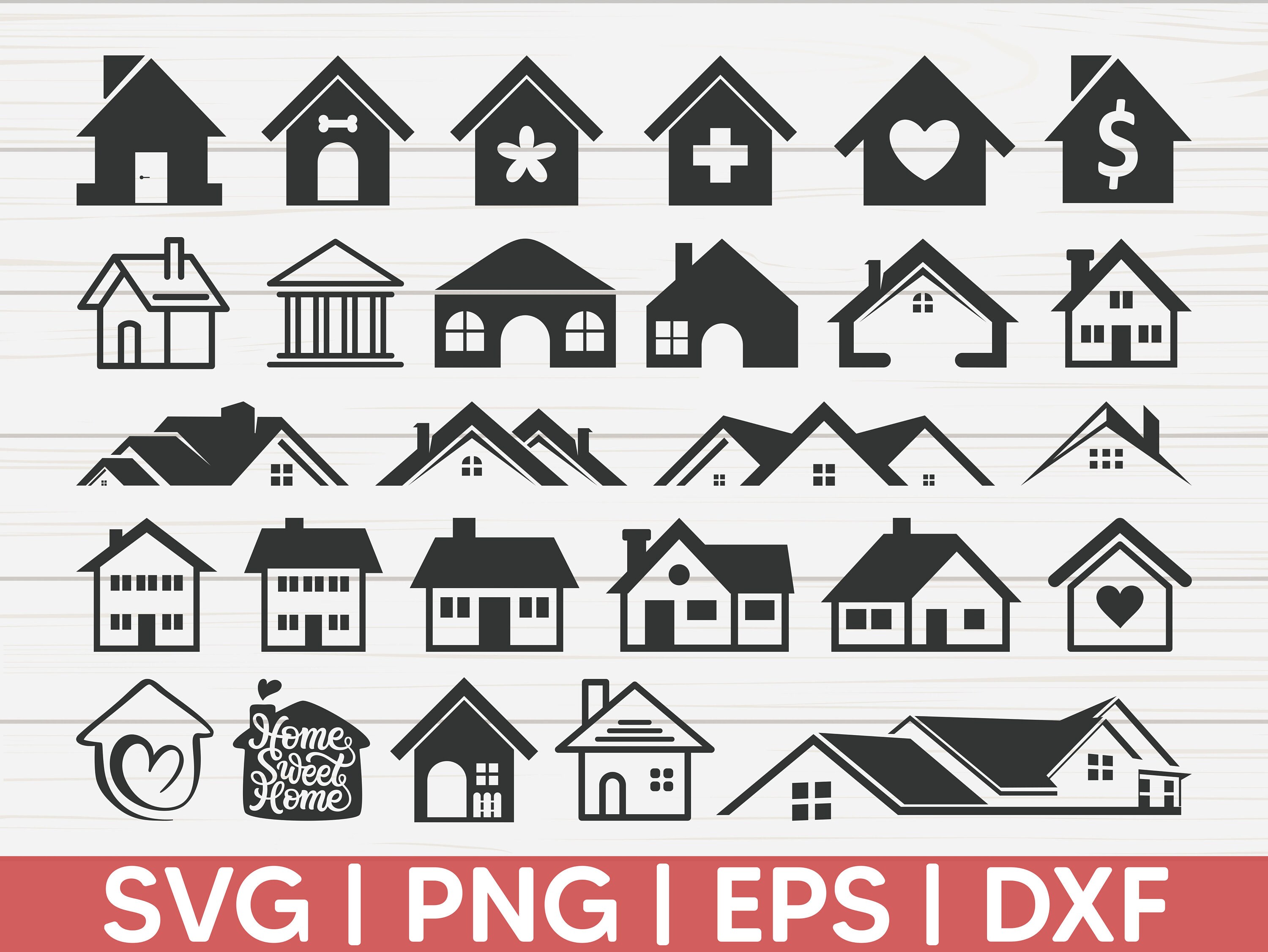 House SVG Bundle House Clipart House Png House Vector House Clip Art ...