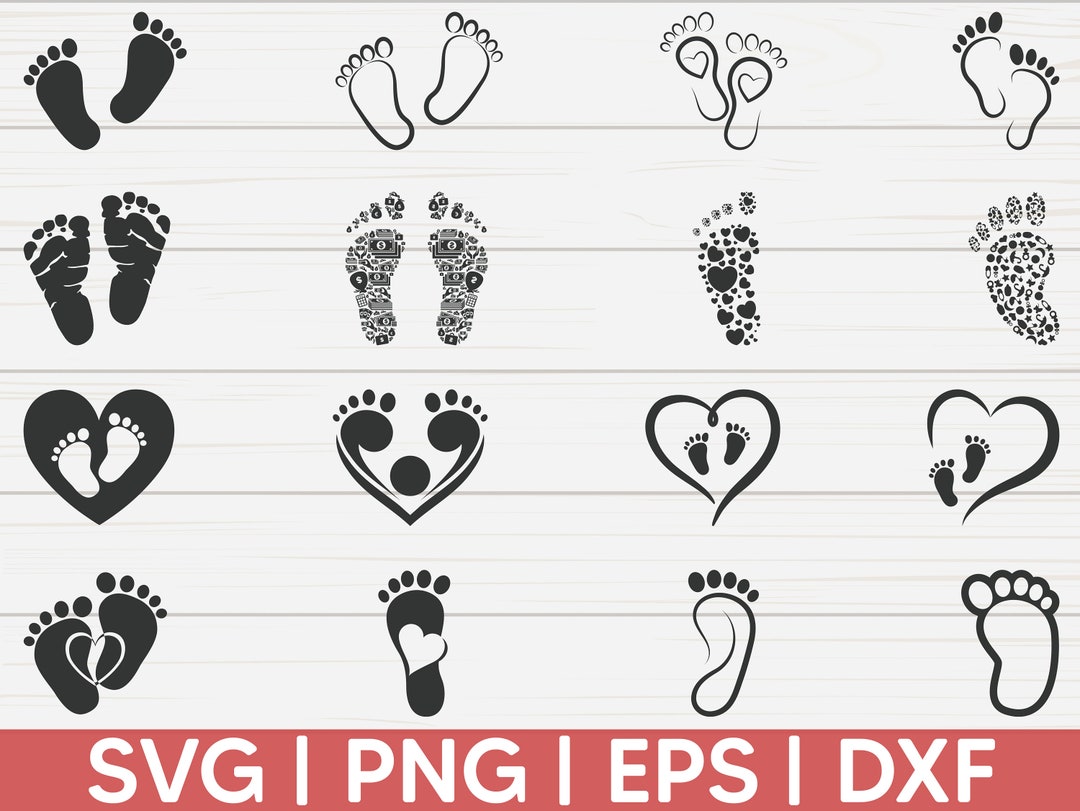 Baby Footprint SVG Bundle | Cut File | Commercial Use | Happy Baby ...