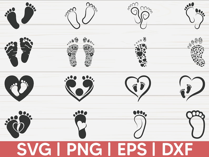 Baby Footprint SVG Bundle | Cut File | Commercial Use | Happy Baby ...