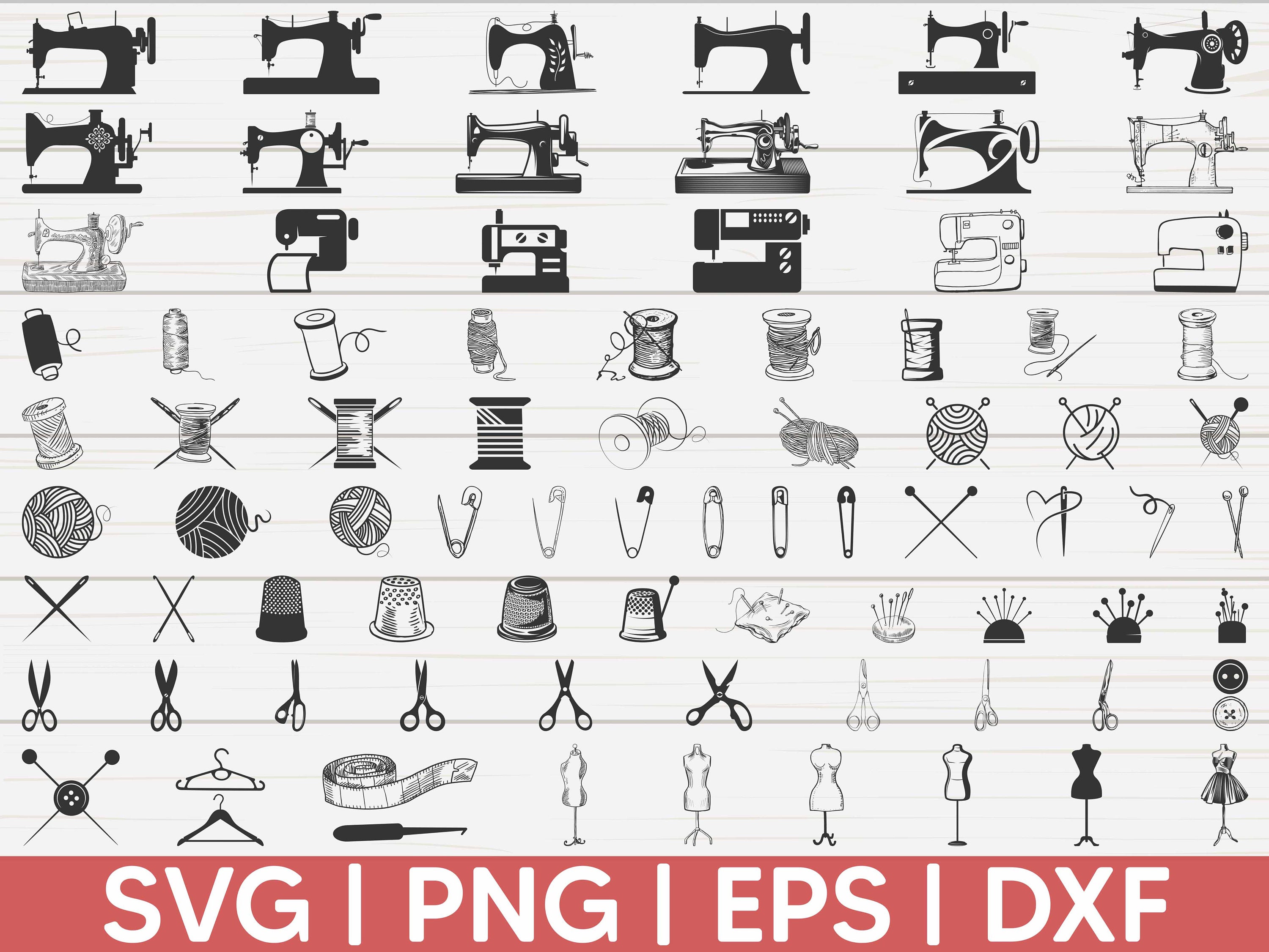 82 Sewing SVG Bundle | Sewing Machine Svg | Seamstress Svg / Tailor Svg ...