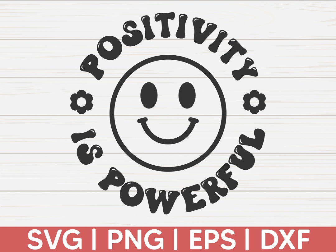 Positivity is Powerful SVG | Retro Wavy Text SVG | Cut File | Cricut ...