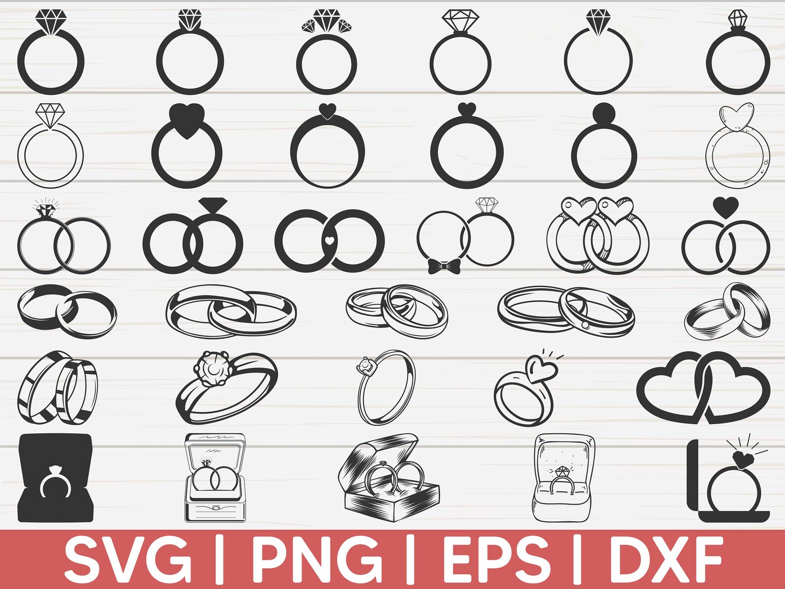 Wedding Ring SVG | Engagement Ring SVG | Clipart | Cut Files ...