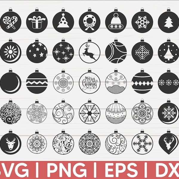 Christmas Balls Svg - Etsy