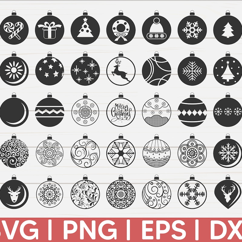 Christmas Balls Svg - Etsy