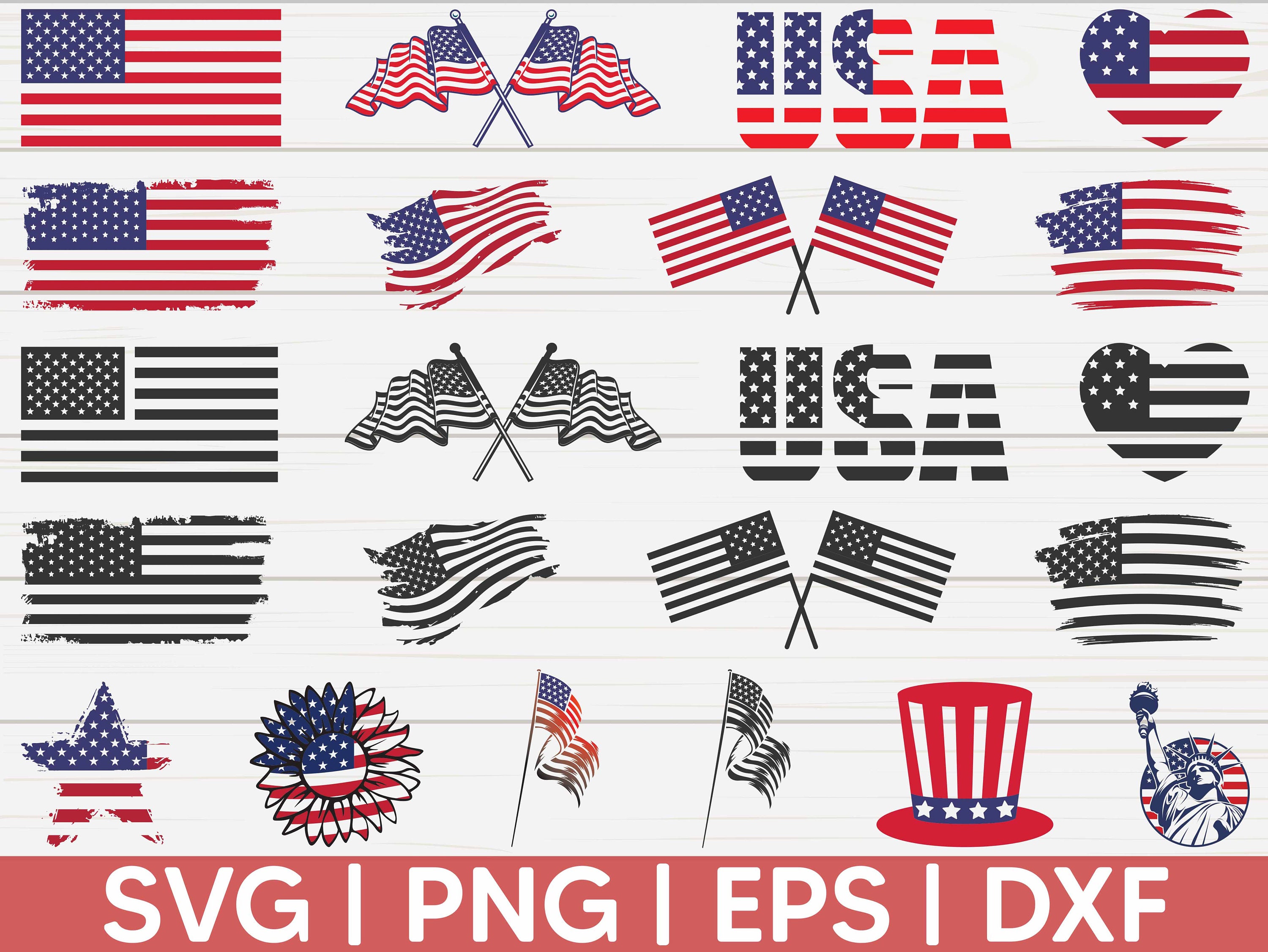 American Flags SVG | Distressed American Flags SVG | Grunge Flag Svg ...