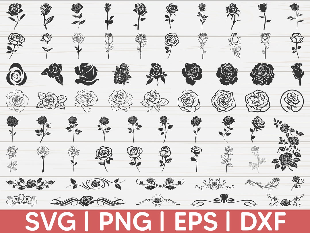 Roses SVG Bundle | Roses SVG | Cut File | Commercial Use | Roses ...