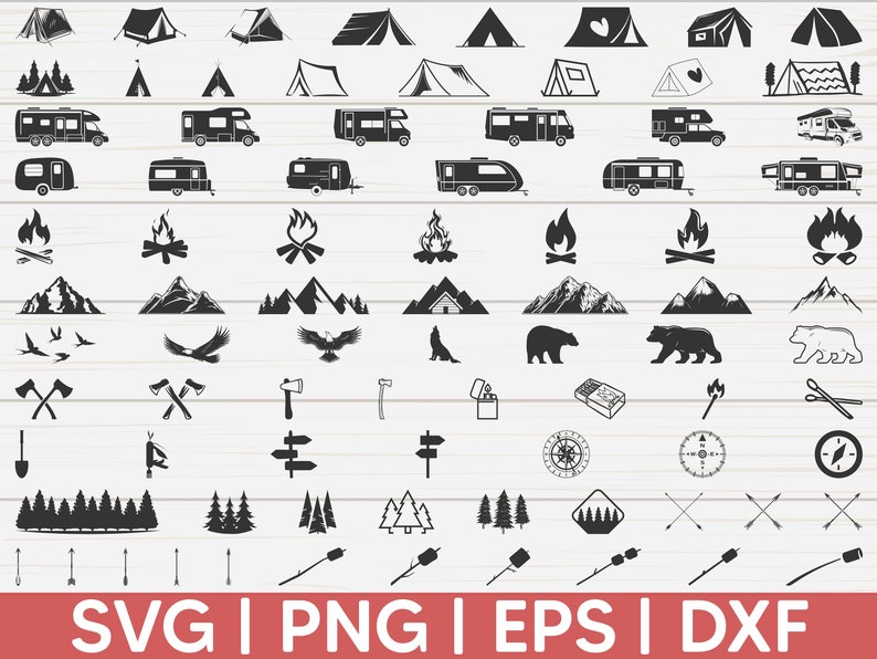 Camping SVG Bundle Camper Svg Summer Svg Campfire Svg Camping Clipart ...