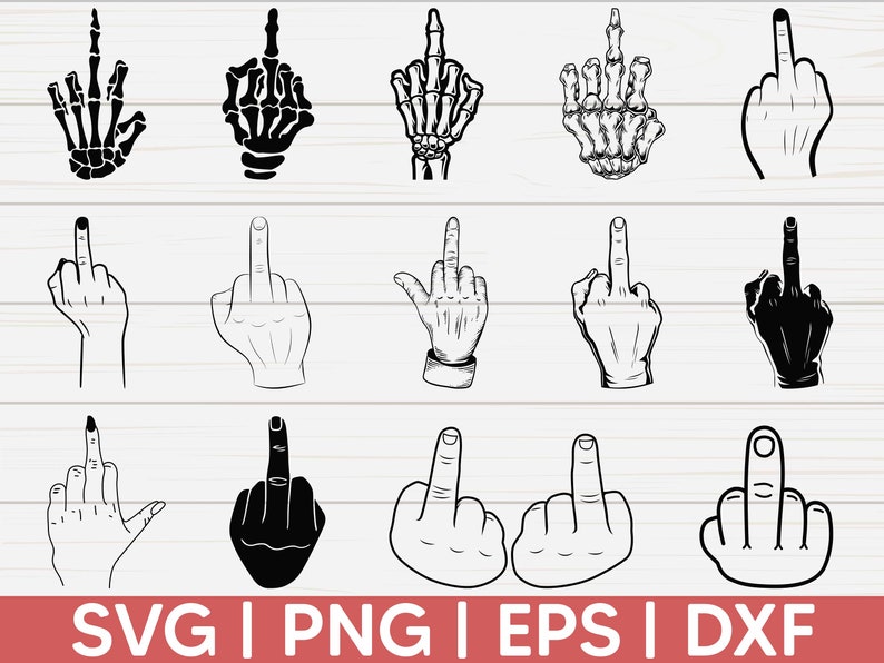 Middle Fingers SVG Skeleton Hand Svg Middle Finger Clipart Middle ...
