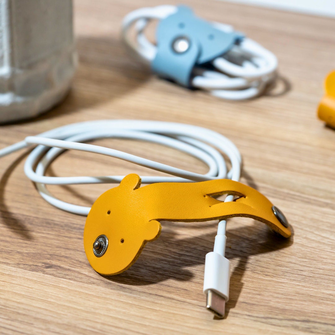 Bear Hug Leather Cord Wrap, Leather Cord Organizer, Leather Cord Tie ...