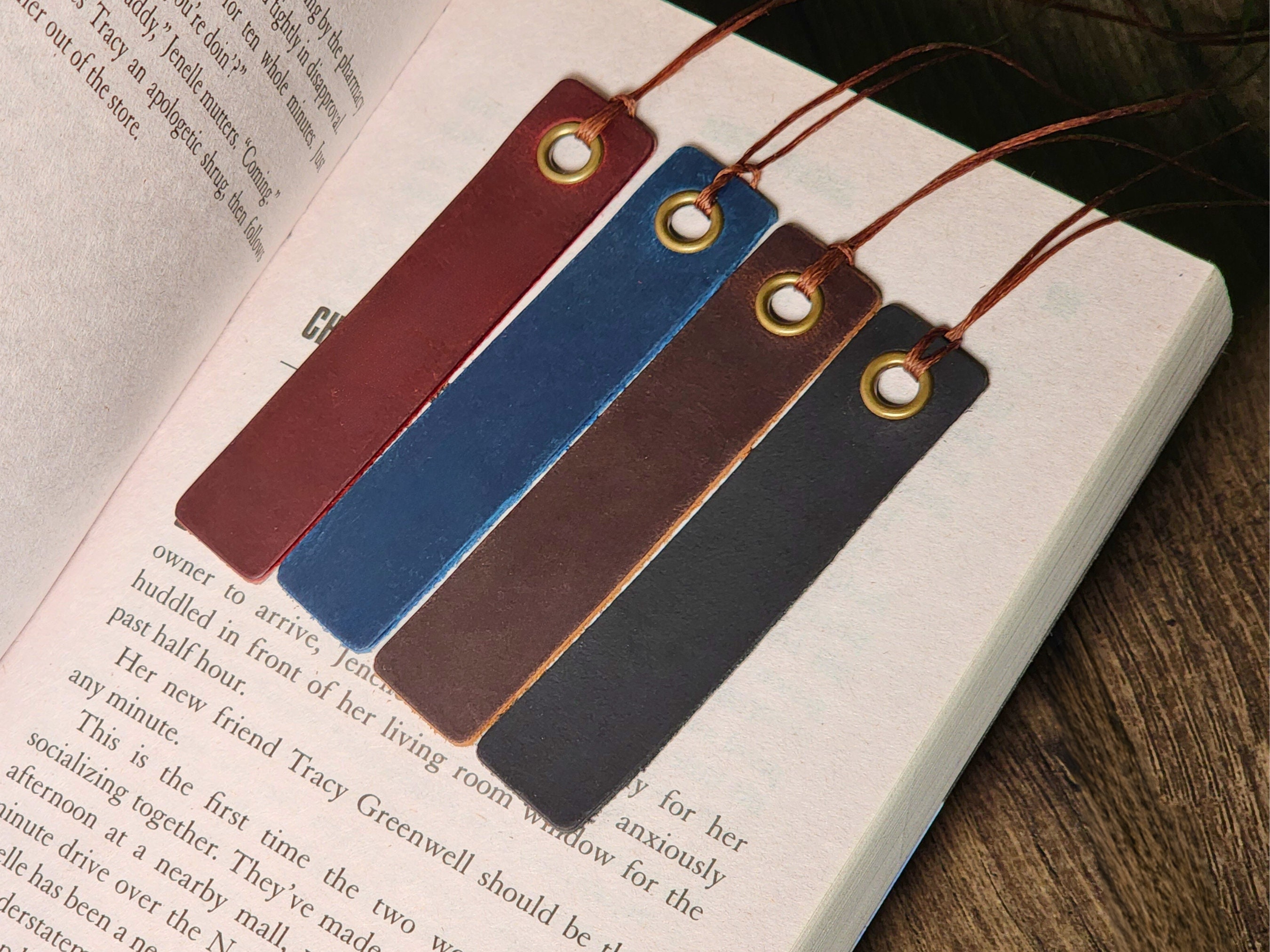 Custom Quote Bookmark, Personalized Leather Bookmark, Initial, Vintage ...