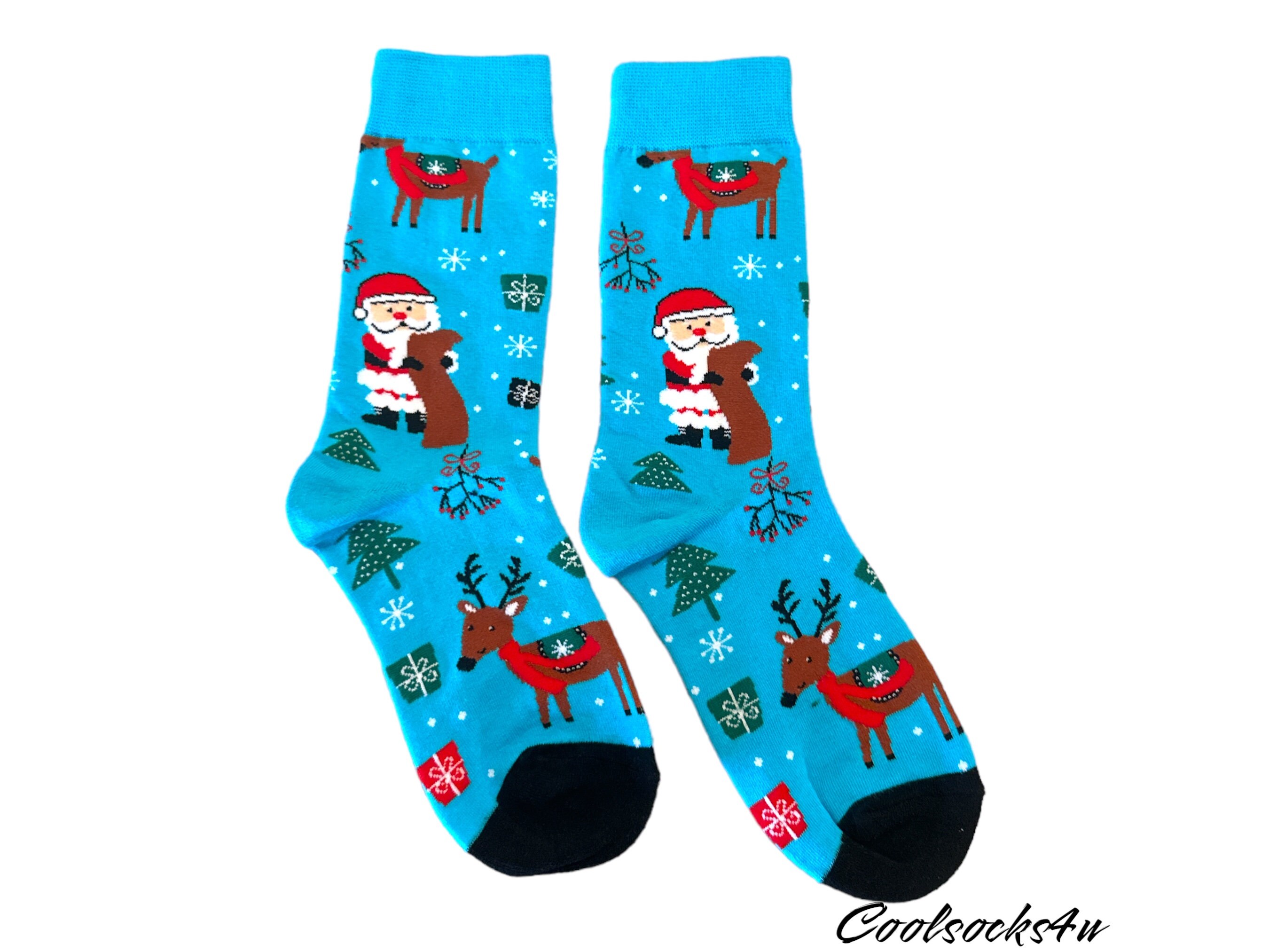 Funky Socks Cool Socks Santa Socks Holiday Gift Cozy - Etsy