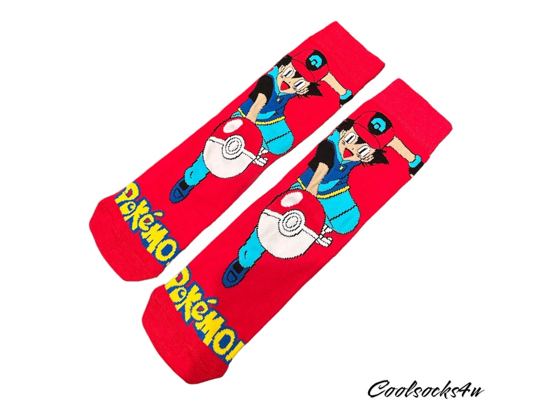 Pokémon Anime Crew Socks Ash Ketchum Fun, Cute and Cozy - Etsy