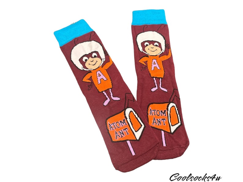 Atom Ant Cartoon Character Socks Fun & Colorful Crew Socks - Etsy