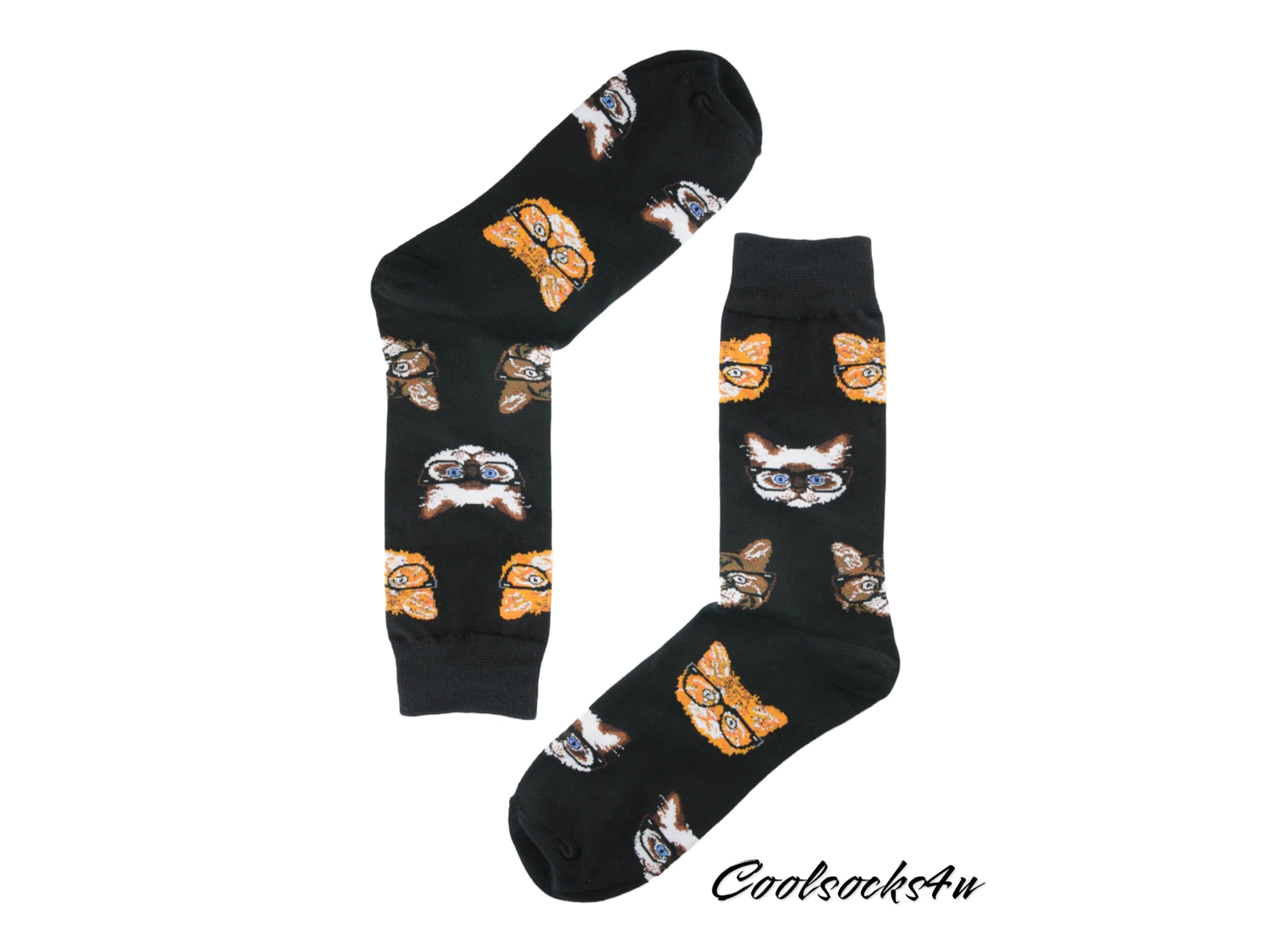 Black Socks With Cute Cat Design Perfect for Cat Lovers - Etsy