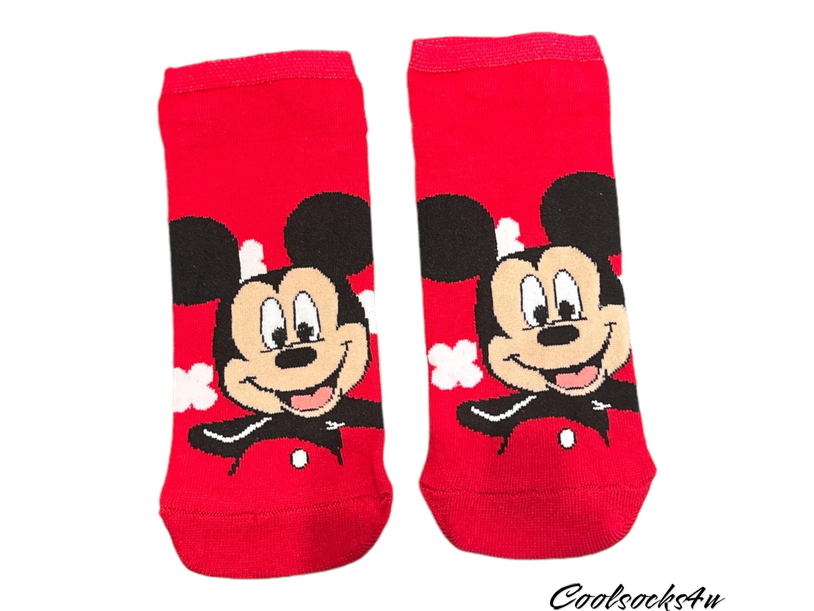 Red Mickey Mouse Cartoon Character Ankle Socks | Fun, Cute and Novelty ...