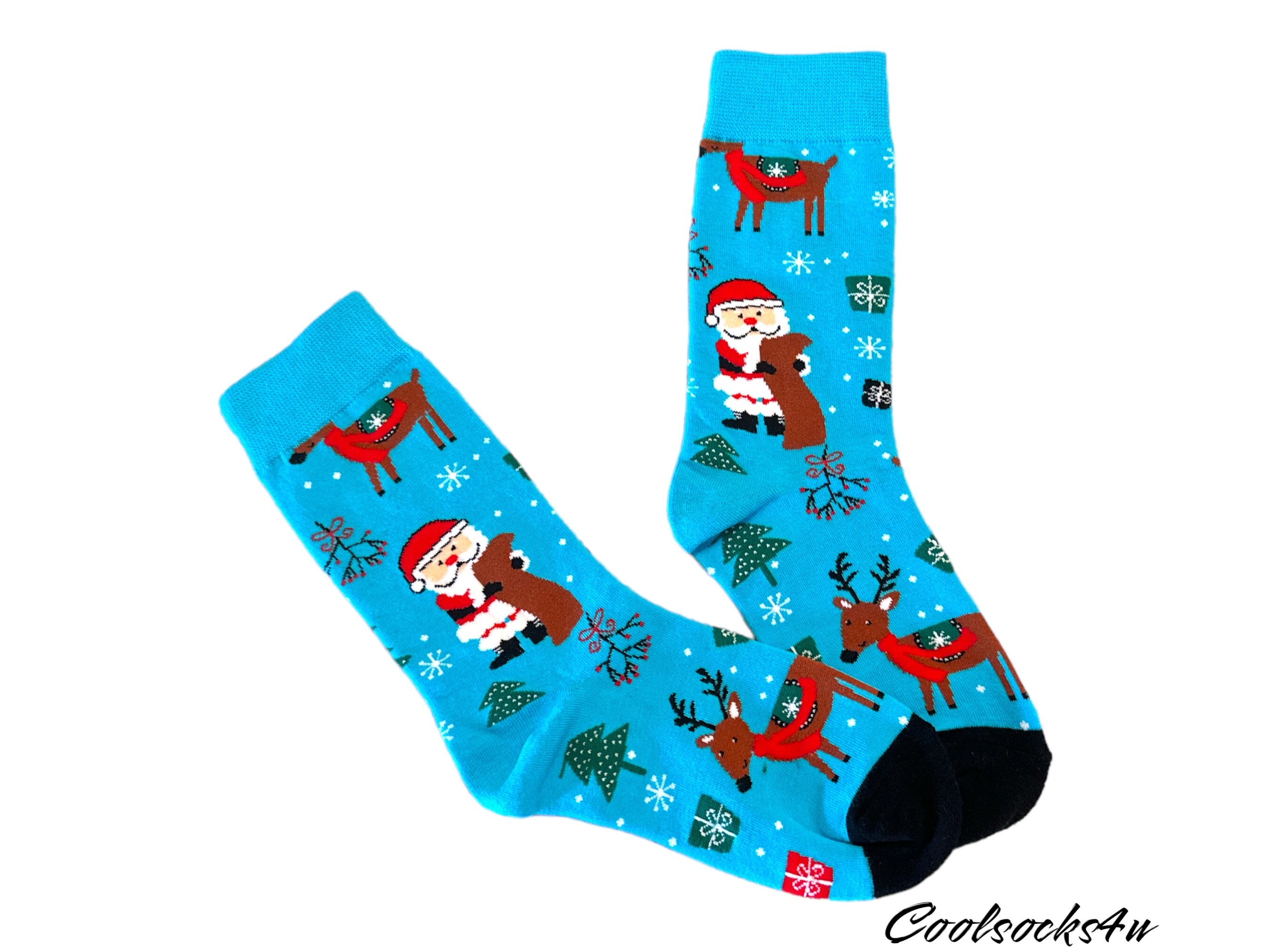 Funky Socks Cool Socks Santa Socks Holiday Gift Cozy - Etsy