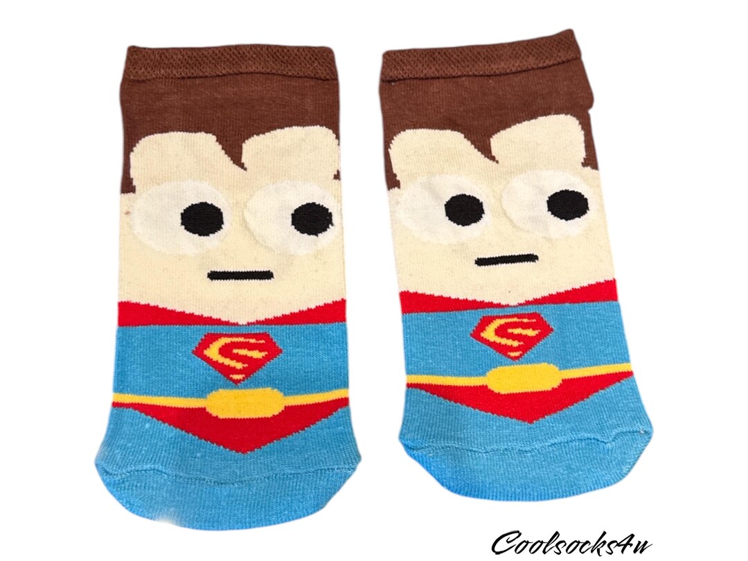 Superhero Cotton Cartoon Character Ankle Socks | Cute and Fun | - Etsy