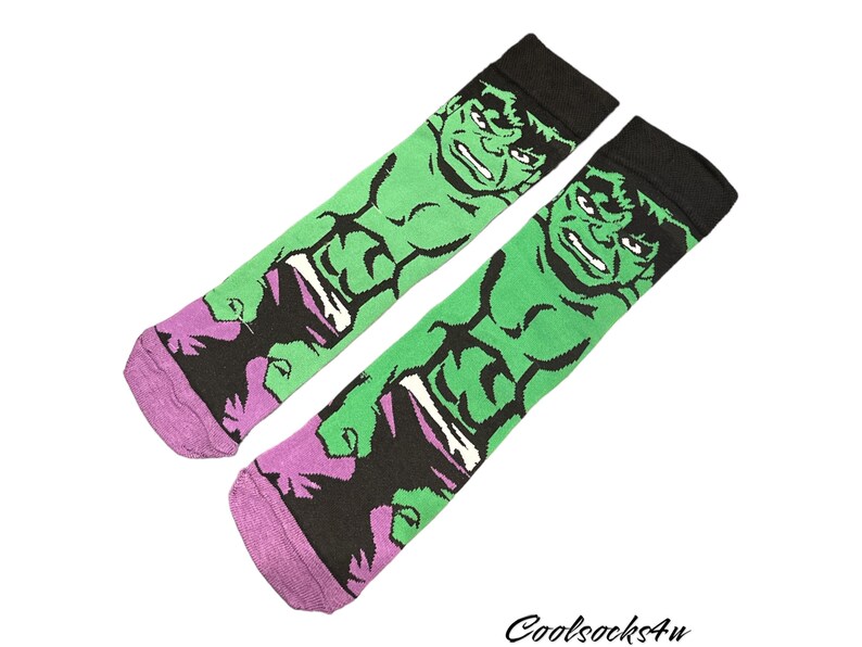Hulk Character Cotton Crew Socks Superhero, Fun, Cozy ,novelty - Etsy